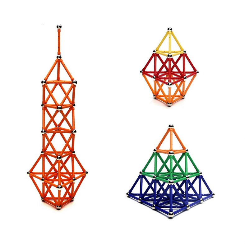 Stunning Magnetic Building Block Kit with Colorful Bar Magnets to ...